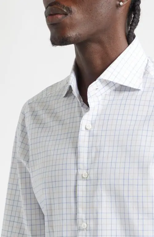 Isaia Check Button-up Shirt - White Multi