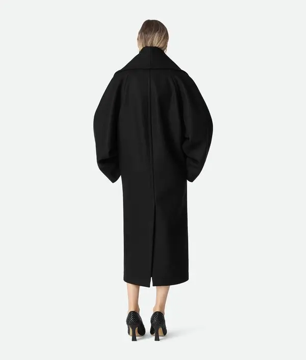 Bottega Veneta Stretch Felt Wool Long Coat