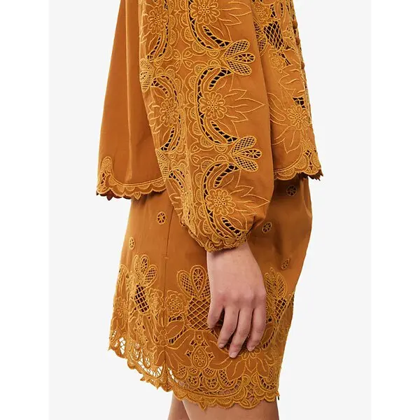 Farm Rio Richilieu Broderie-lace Cotton Blouse