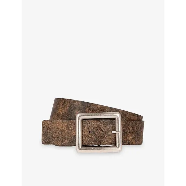 The Kooples Vintage-effect Leather Belt - Brown