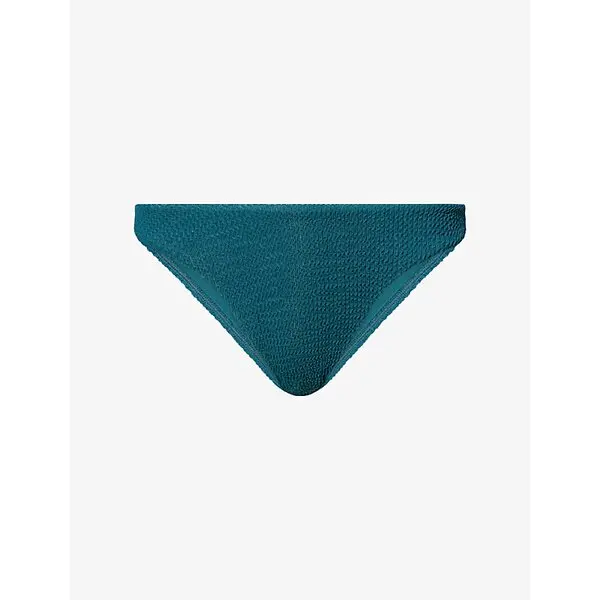 Monday Swimwear Byron Crinkle Bikini Bottoms - Evergreen Crinkle