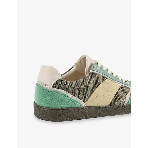 Kurt Geiger Lloyd Suede And Mesh Trainers - Khaki