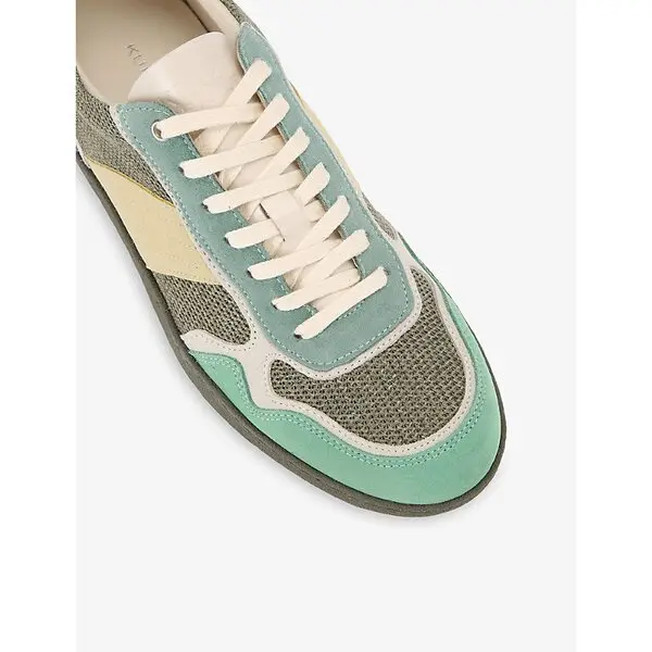 Kurt Geiger Lloyd Suede And Mesh Trainers - Khaki
