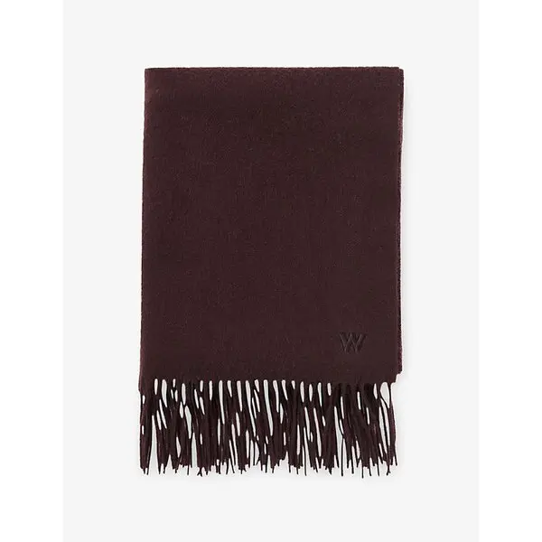 Whistles Fringed Wool Blanket Scarf - Brown
