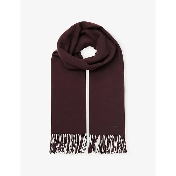 Whistles Fringed Wool Blanket Scarf - Brown