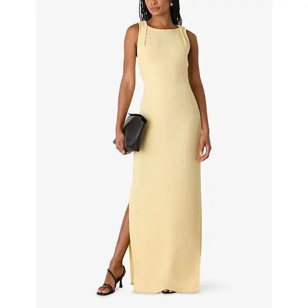 Whistles Sleeveless Tie-Back Maxi Dress - Pale Yellow | Editorialist