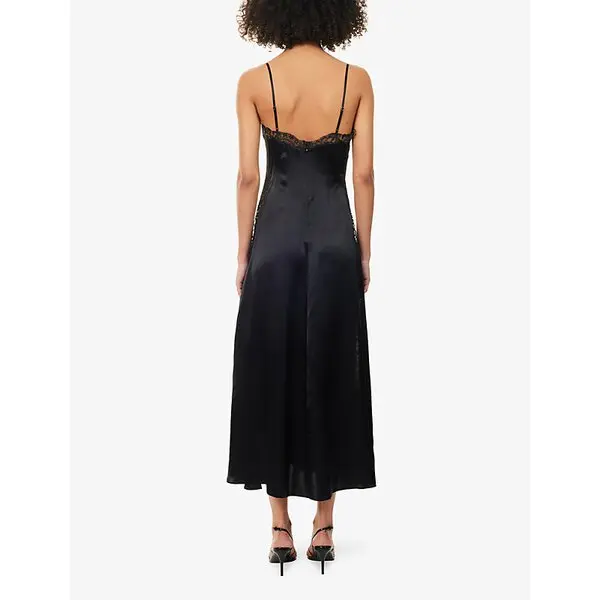 REFORMATION Ericka Lace-trim Silk Maxi Dress