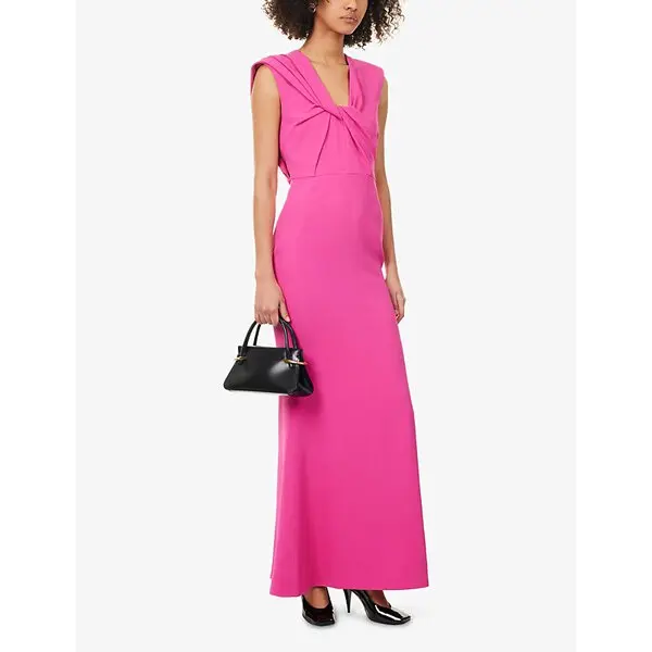 Givenchy Cady Draped Woven Maxi Dress