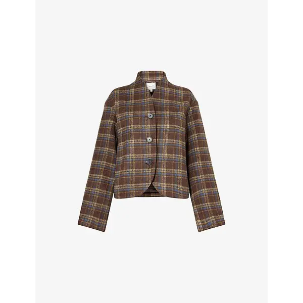 REFORMATION Owen Collarless Woven Jacket