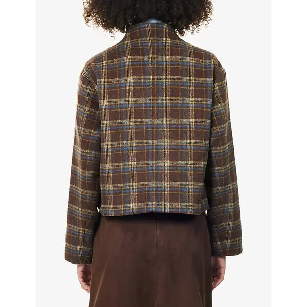 REFORMATION Owen Collarless Woven Jacket
