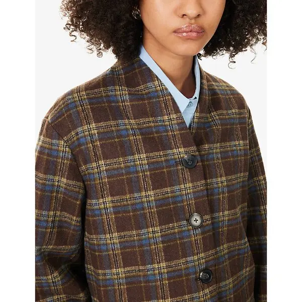 REFORMATION Owen Collarless Woven Jacket