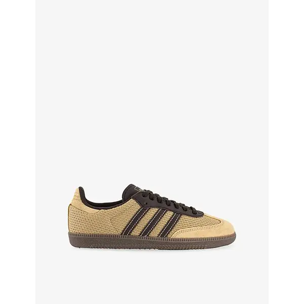 Adidas Samba Og Suede And Mesh Trainers - Gold Beige Brown Gum
