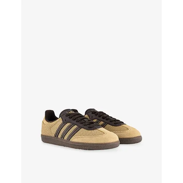 Adidas Samba Og Suede And Mesh Trainers - Gold Beige Brown Gum