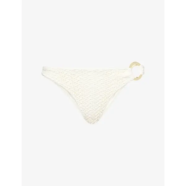 Monday Swimwear Bronte Crochet Bikini Bottoms - Ivory Crochet