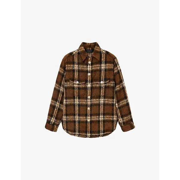 ALLSAINTS Royodo Checked Woven Shirt - Brown
