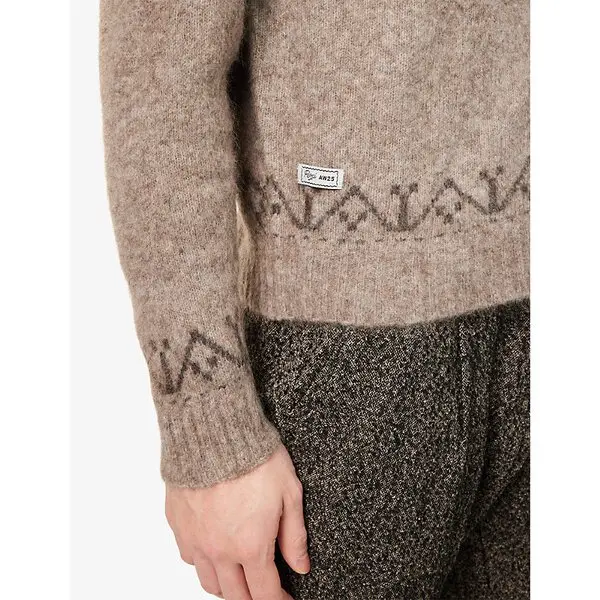 PERCIVAL Novel Collared Stretch-wool Blend Cardigan