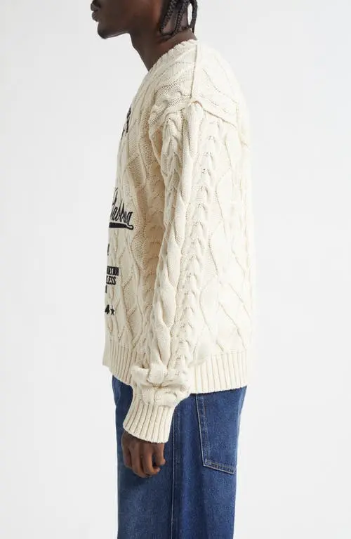 Dolce & Gabbana Embroidered Cable Stitch Sweater - Beige