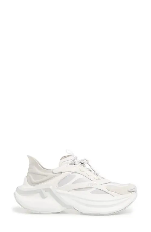 Fendi F-light Mixed Media Sneaker - White