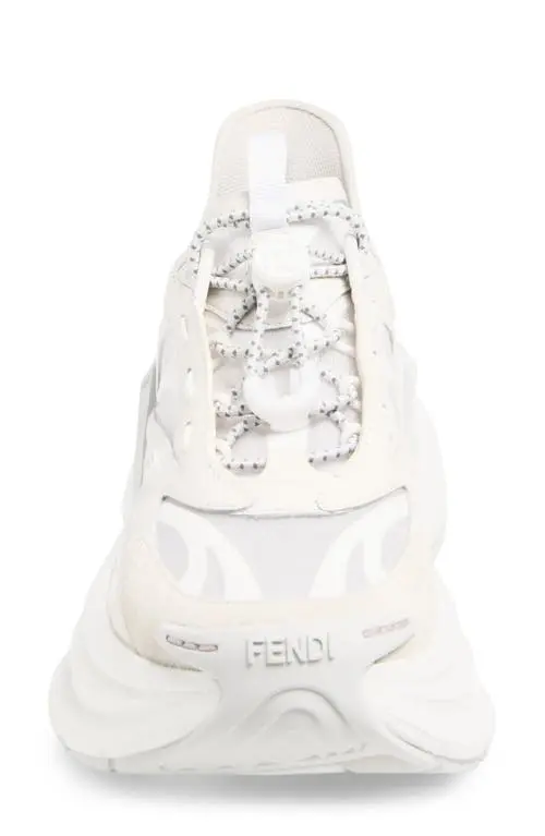 Fendi F-light Mixed Media Sneaker - White