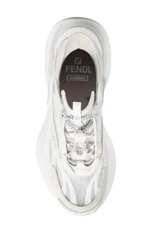 Fendi F-light Mixed Media Sneaker - White
