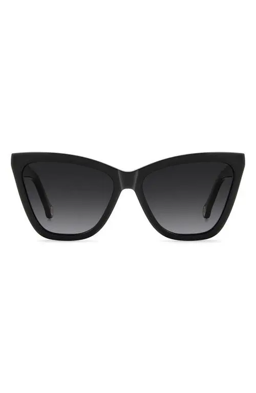 Carolina Herrera 59mm Gradient Cat Eye Sunglasses - Black White/dark Grey