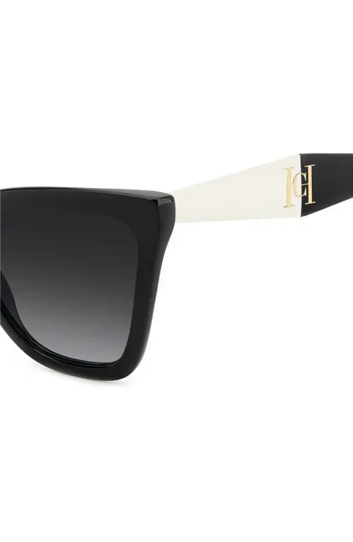 Carolina Herrera 59mm Gradient Cat Eye Sunglasses - Black White/dark Grey
