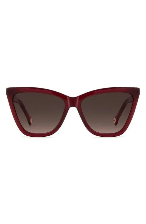 Carolina Herrera 59mm Gradient Cat Eye Sunglasses - Burgundy/brown