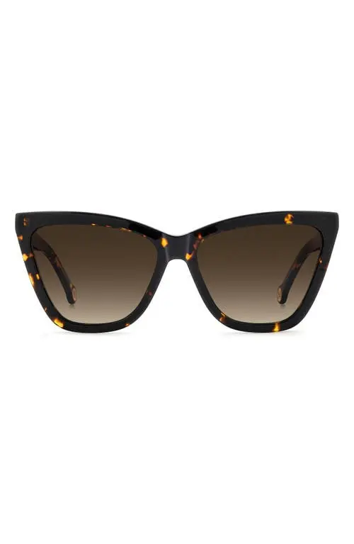 Carolina Herrera 59mm Gradient Cat Eye Sunglasses - Havana/brown
