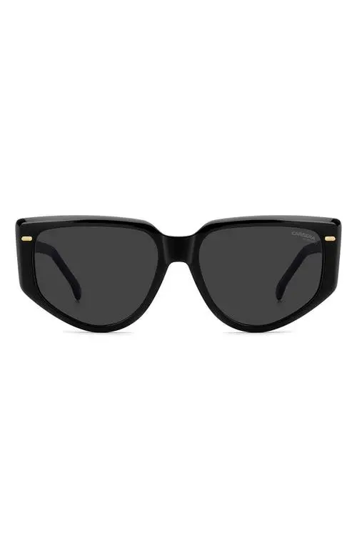 Carrera Eyewear 57mm Rectangular Sunglasses - Black/grey