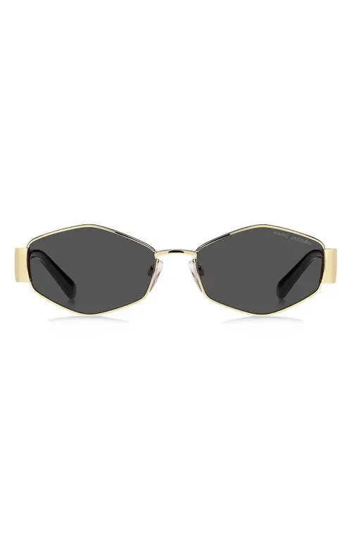 Marc Jacobs 55mm Geometric Sunglasses - Gold Black/grey