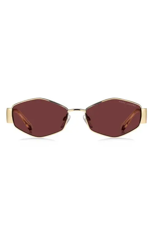 Marc Jacobs 55mm Geometric Sunglasses - Gold Burgundy/burgundy