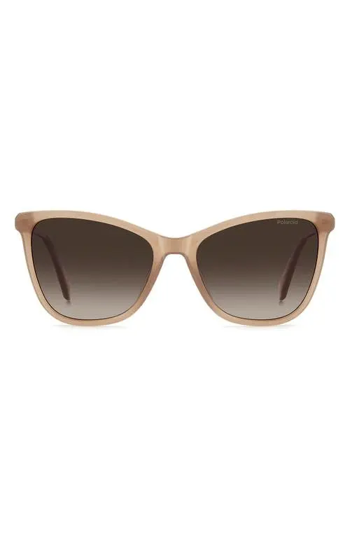 POLAROID 55mm Polarized Cat Eye Sunglasses - Nude/brown