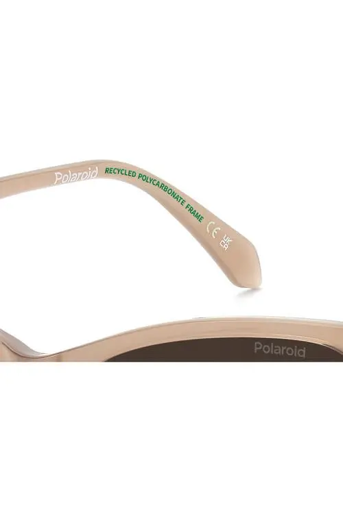 POLAROID 55mm Polarized Cat Eye Sunglasses - Nude/brown