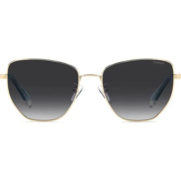 POLAROID 56mm Polarized Gradient Square Sunglasses - Gold/grey