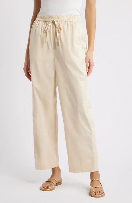 Caslon Stretch Cotton Drawstring Ankle Pants - Beige Burnt
