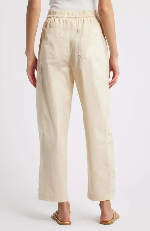 Caslon Stretch Cotton Drawstring Ankle Pants - Beige Burnt