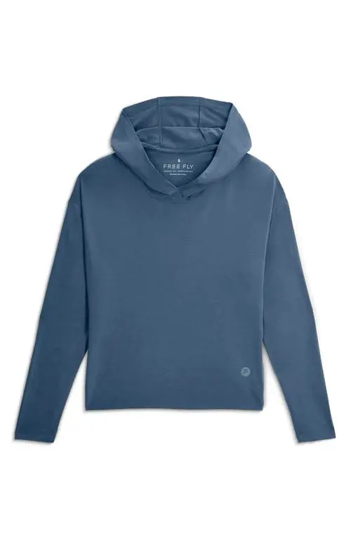 FREE FLY Shade Crossover Performance Hoodie - Pacific Blue