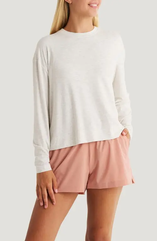 FREE FLY Shade Crossover Long-sleeve Top - Off White Heather