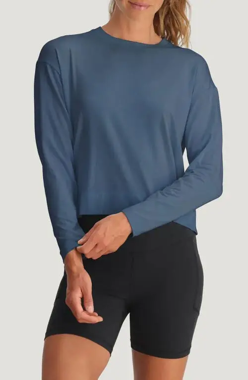 FREE FLY Shade Crossover Long-sleeve Top - Pacific Blue