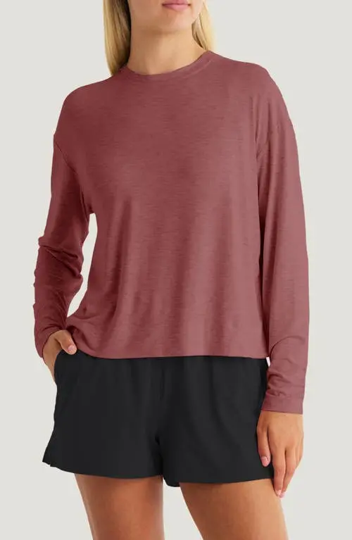 FREE FLY Shade Crossover Long-sleeve Top - Plum