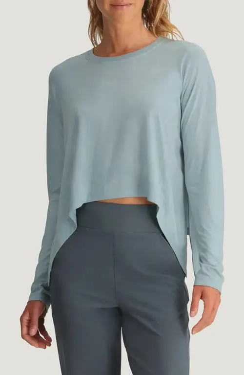 FREE FLY Crop Long Sleeve Top - Ocean Mist