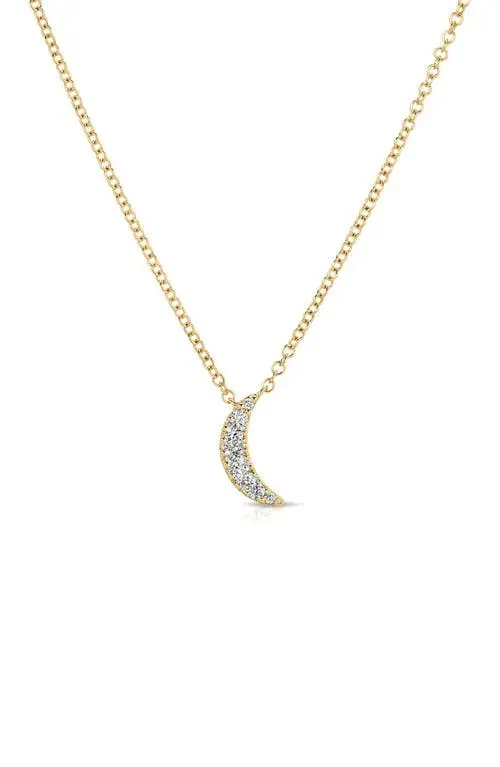 Ef Collection Pavé Diamond Crescent Choker Necklace - 14k Yellow Gold