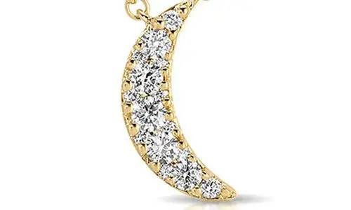 Ef Collection Pavé Diamond Crescent Choker Necklace