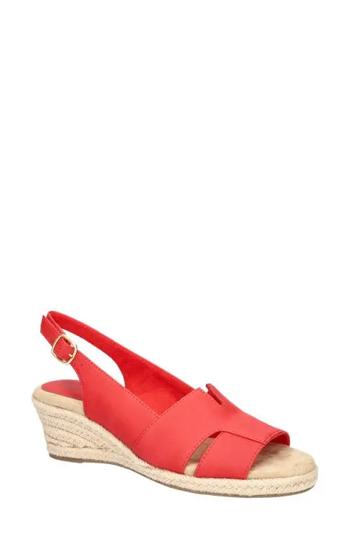 EASY WORKS BY EASY STREET Resort Slingback Wedge Sandal - Red