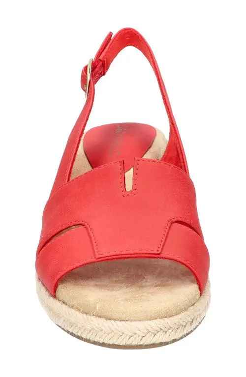 EASY WORKS BY EASY STREET Resort Slingback Wedge Sandal - Red