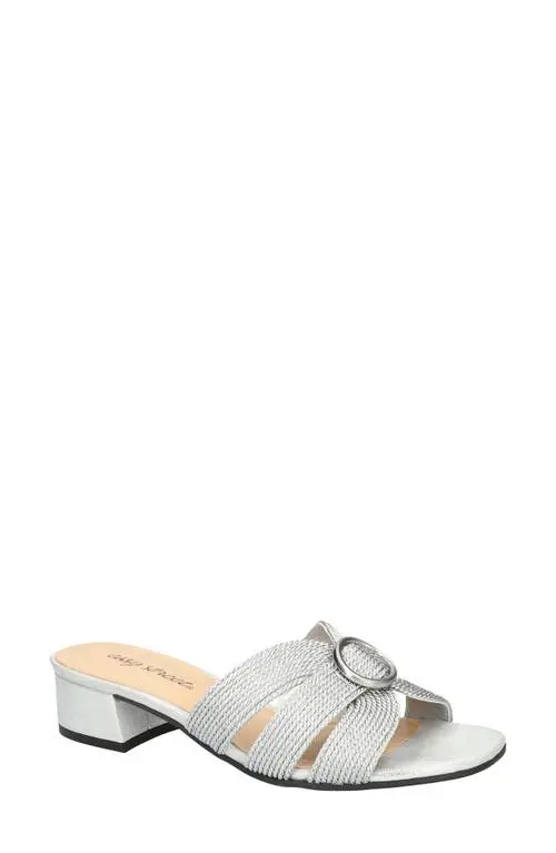 EASY WORKS BY EASY STREET Slide Sandal - Silver Woven