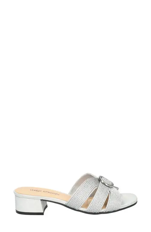 EASY WORKS BY EASY STREET Slide Sandal - Silver Woven