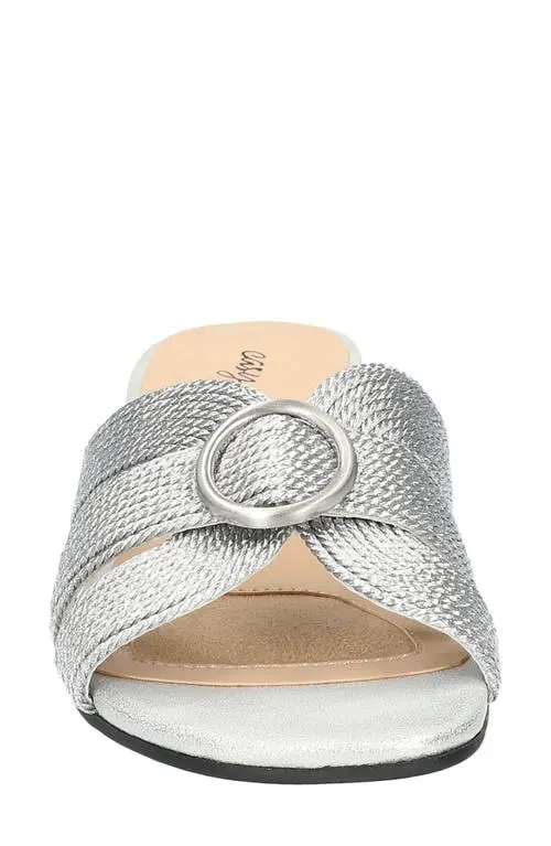 EASY WORKS BY EASY STREET Slide Sandal - Silver Woven