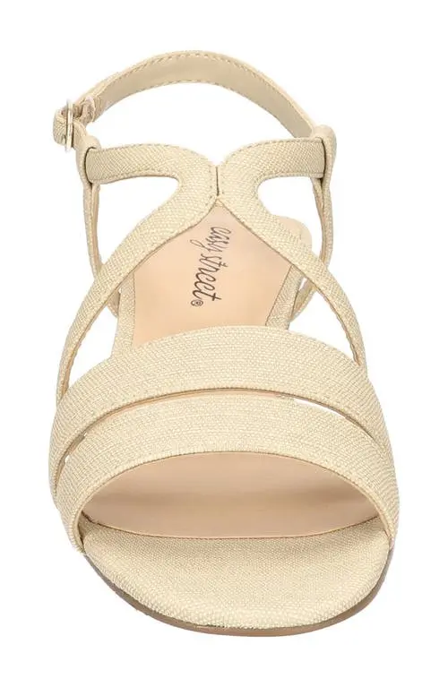 EASY WORKS BY EASY STREET Ankle Strap Sandal - Natural Linen