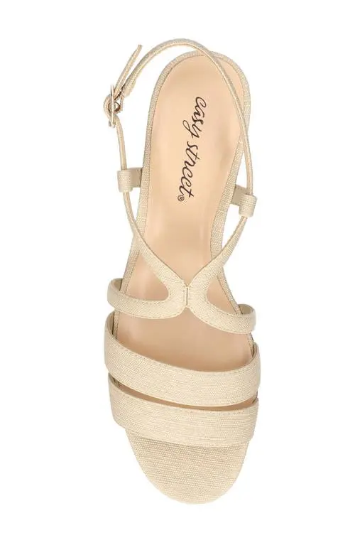 EASY WORKS BY EASY STREET Ankle Strap Sandal - Natural Linen